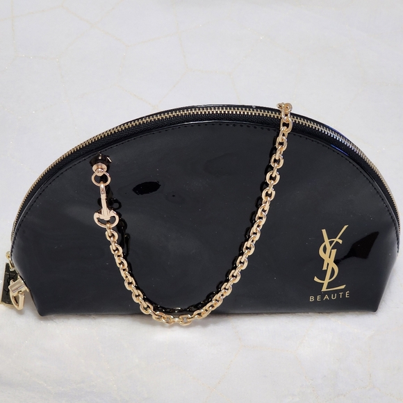 Bags | Ysl Beaute Pouch With Unbranded Chain | Poshmark